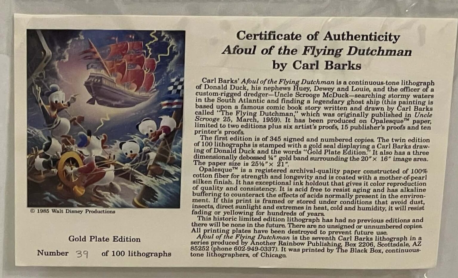 Afoul of the Flying Dutchman - Gold Plate Edition - Disneyana+