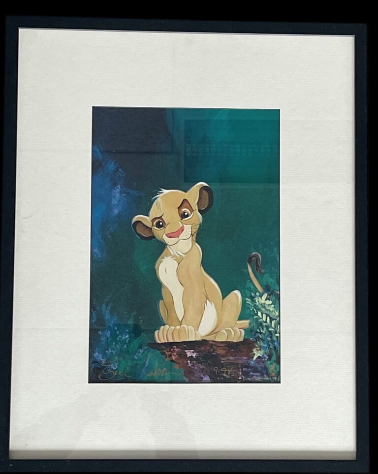 Simba print signed and dated by Eric Robison - Disneyana+